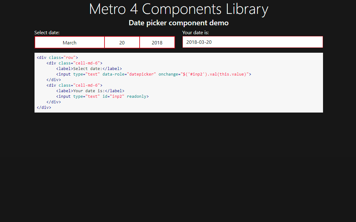 Metro UI - Popular HTML, CSS and JS library